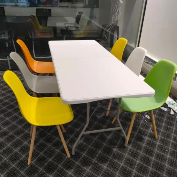 Plastic Foldable Dining Table + 6 EAMs Chair Set – Unique Merchendise ...